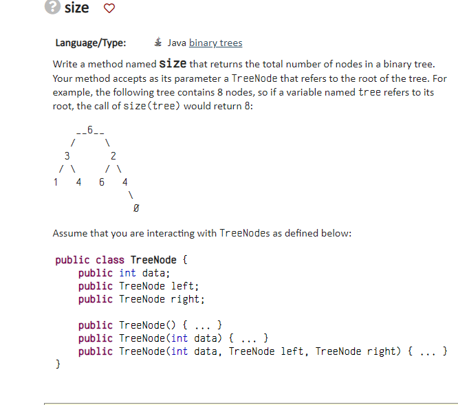 Solved Write a method named Size that returns the total | Chegg.com