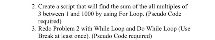 Solved 2. Create a script that will find the sum of the all | Chegg.com