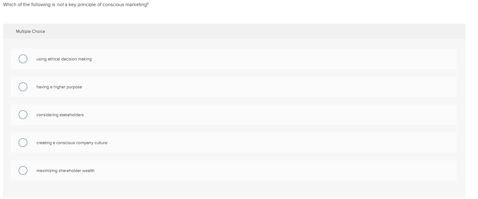 Solved Which of the following is not a key principle of | Chegg.com