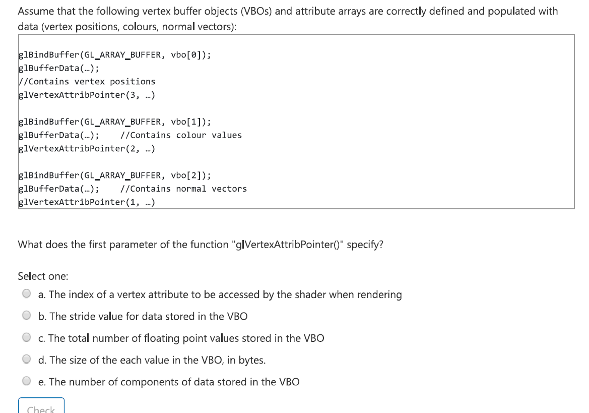 Solved Assume that the following vertex buffer objects | Chegg.com