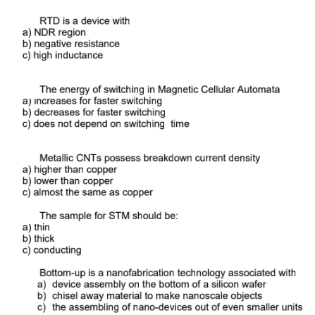 Solved RTD is a device with a) NDR region b) negative | Chegg.com