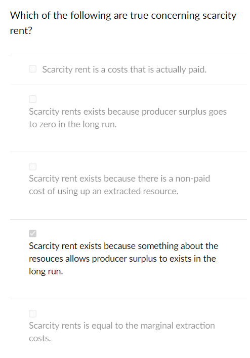 Solved Which of the following are true concerning scarcity | Chegg.com