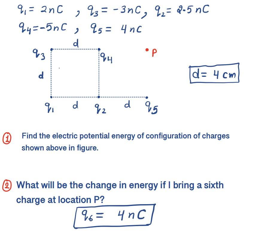Solved q1=2nC,q4=−5nC,q3=−3nC,q2=2.5nC Find the electric | Chegg.com