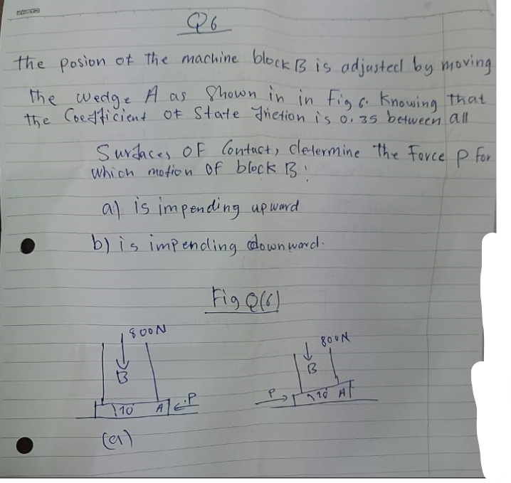 the posion of the machine block B is adjusted by | Chegg.com