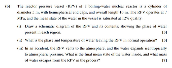 (b) The reactor pressure vessel (RPV) of a | Chegg.com