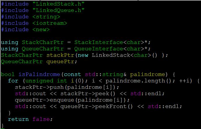 Solved I am attempting to create a palindrome program for a | Chegg.com