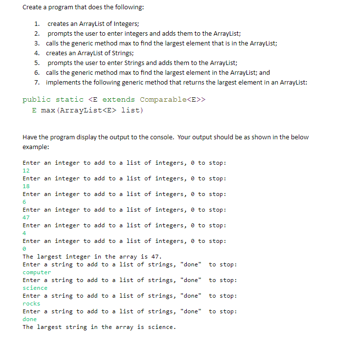 Solved Create a program that does the following 1. creates | Chegg.com