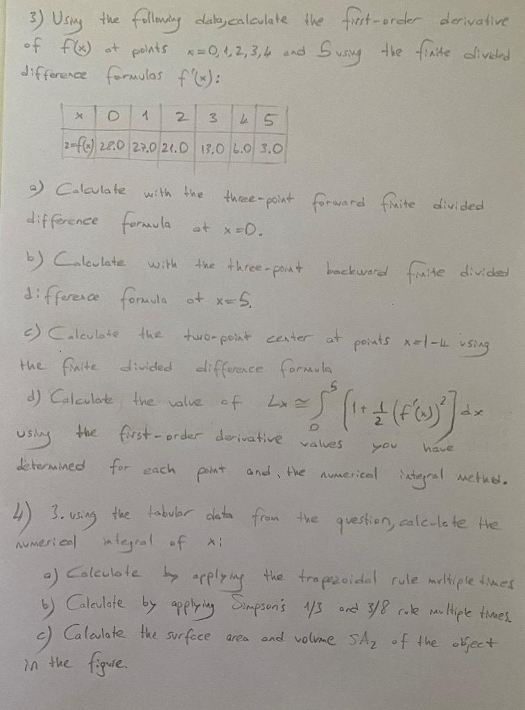Solved 3) Using the following data, calculate the | Chegg.com