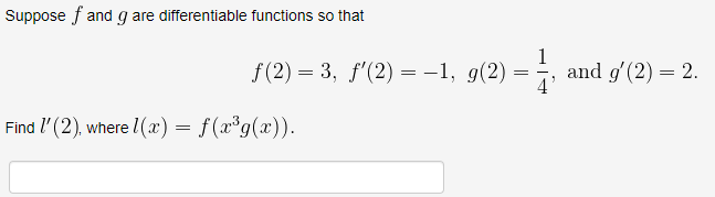 Solved Suppose f and g are differentiable functions so that | Chegg.com
