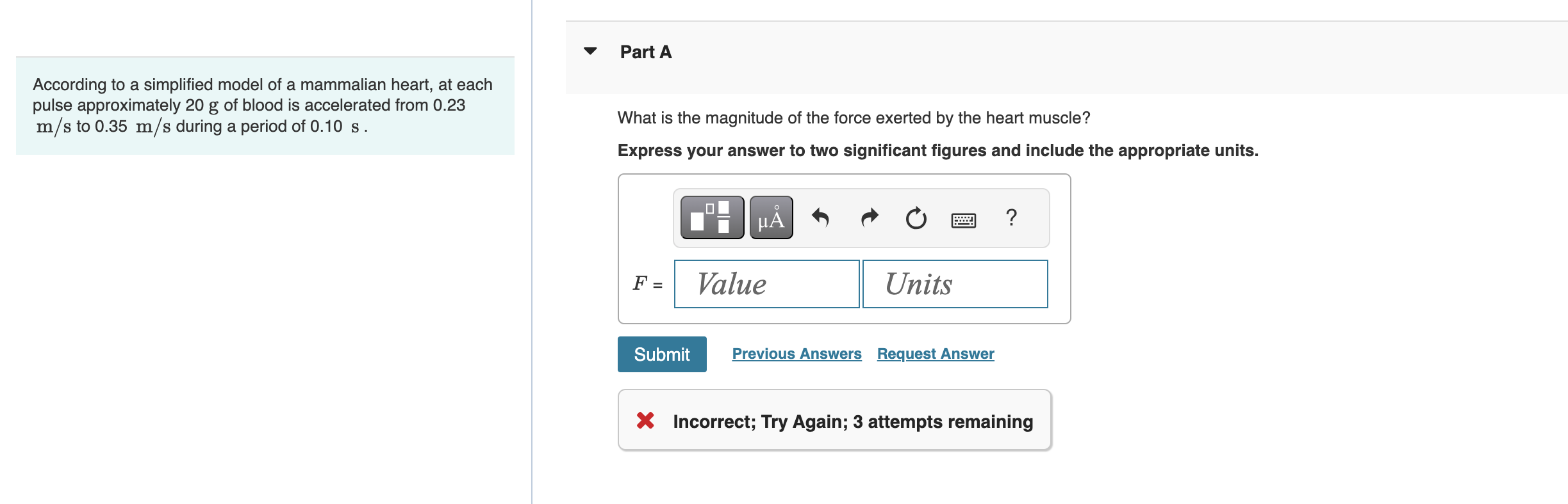 Solved According to a simplified model of a mammalian heart, | Chegg.com