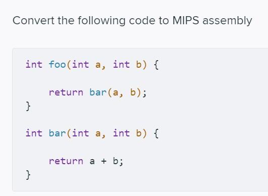 Solved Convert the following code to MIPS assembly int | Chegg.com