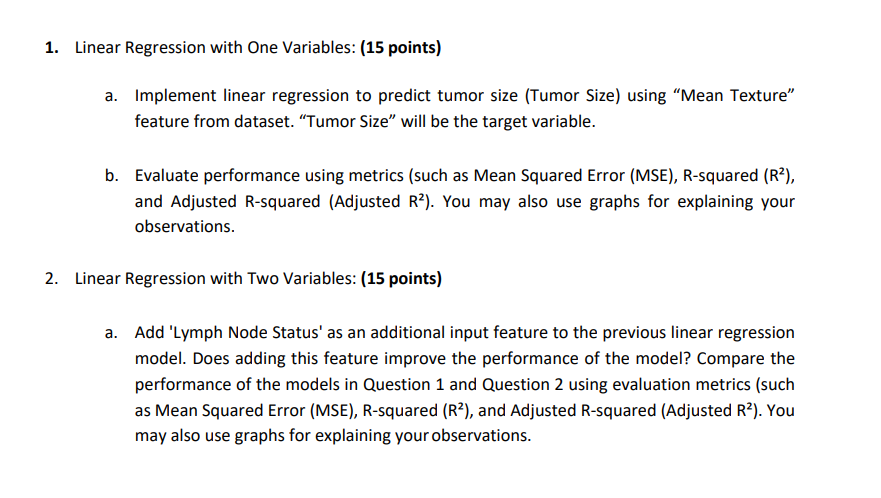 Solved In this exercise, you will implement linear | Chegg.com