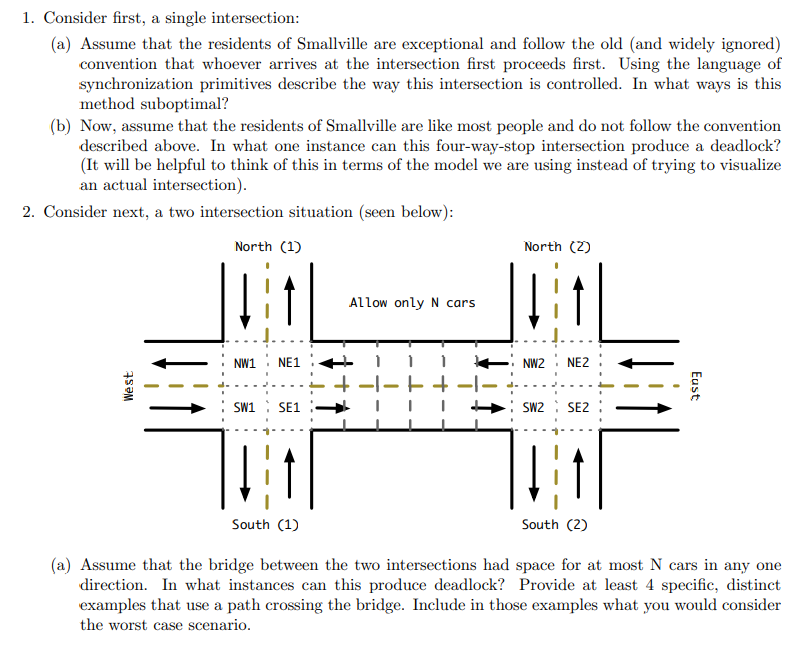 1. Consider first, a single intersection: (a) Assume | Chegg.com