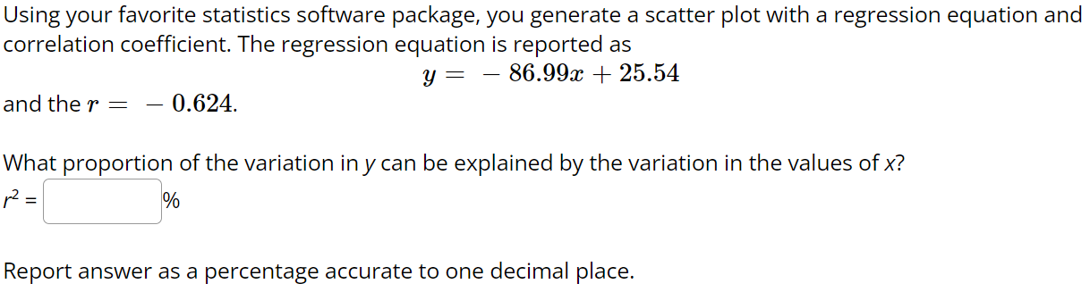 Solved Using your favorite statistics software package, you | Chegg.com
