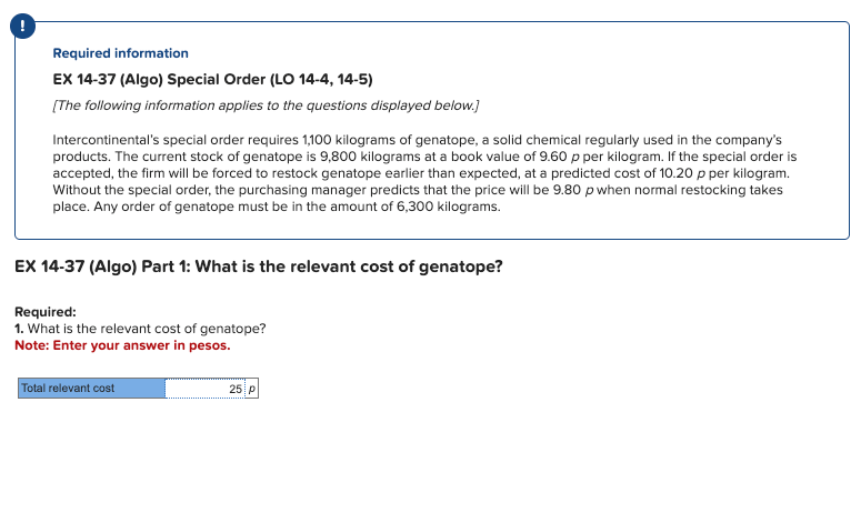 Solved \( ! \) ﻿Required information EX 14-37 (Algo) | Chegg.com