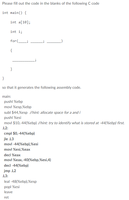 Solved Please fill out the code in the blanks of the | Chegg.com
