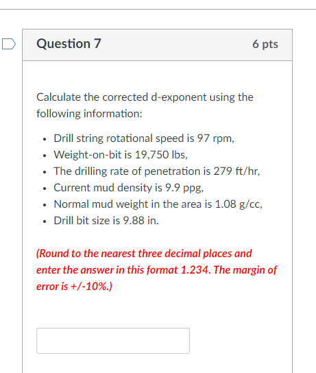 Solved Calculate the corrected d-exponent using the | Chegg.com