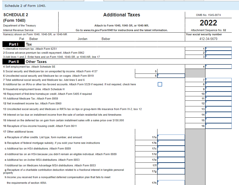 Pat and Jordan Beber are married and file a joint | Chegg.com