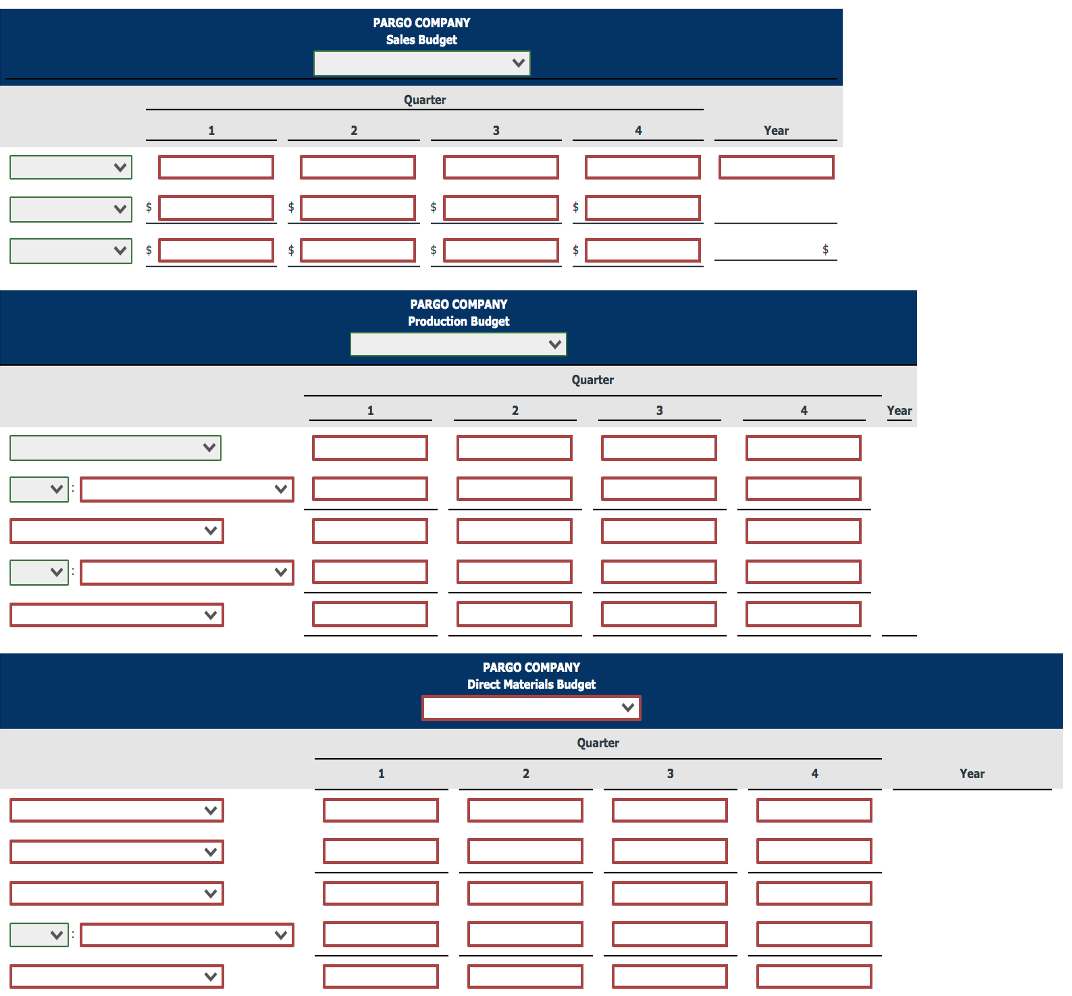 Solved Pargo Company is preparing its master budget for | Chegg.com