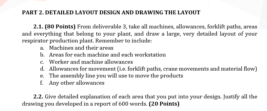 6. The Project Work PART 1. PROJECT LAYOUT ANALYSIS | Chegg.com