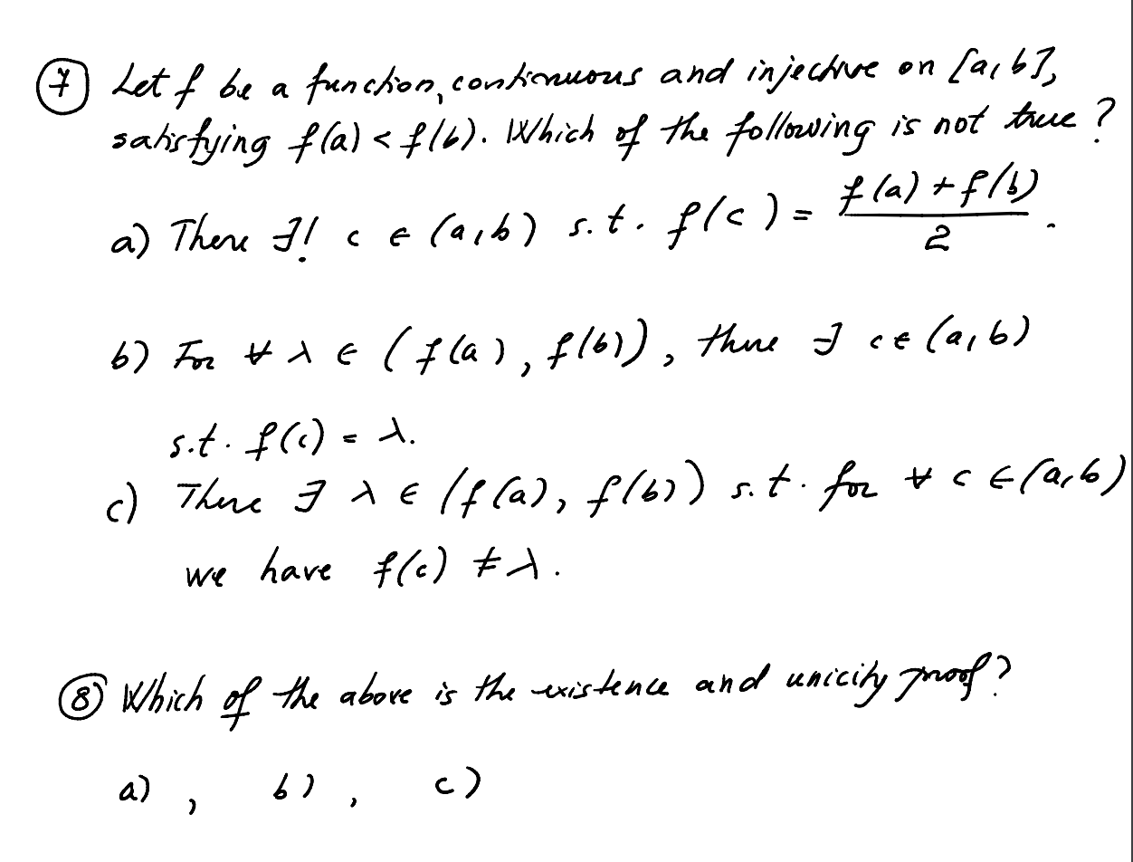 Solved Lett be a function, continuous and injective on | Chegg.com
