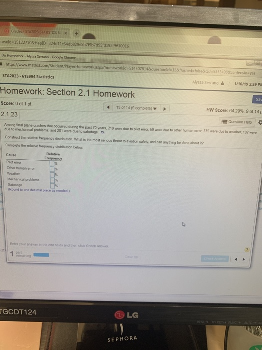 Solved Use the given categorical data to construct the | Chegg.com