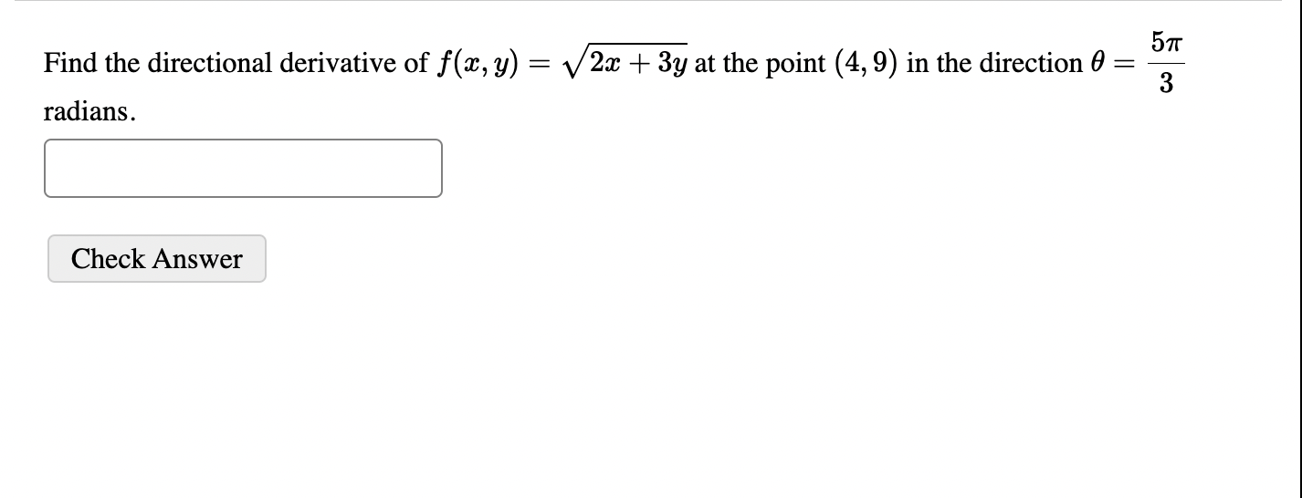 Solved Find the directional derivative of \\( f(x, | Chegg.com