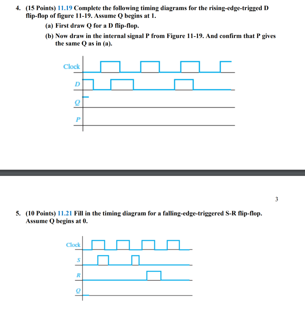 Solved 4. (15 Points) 11.19 Complete the following timing | Chegg.com