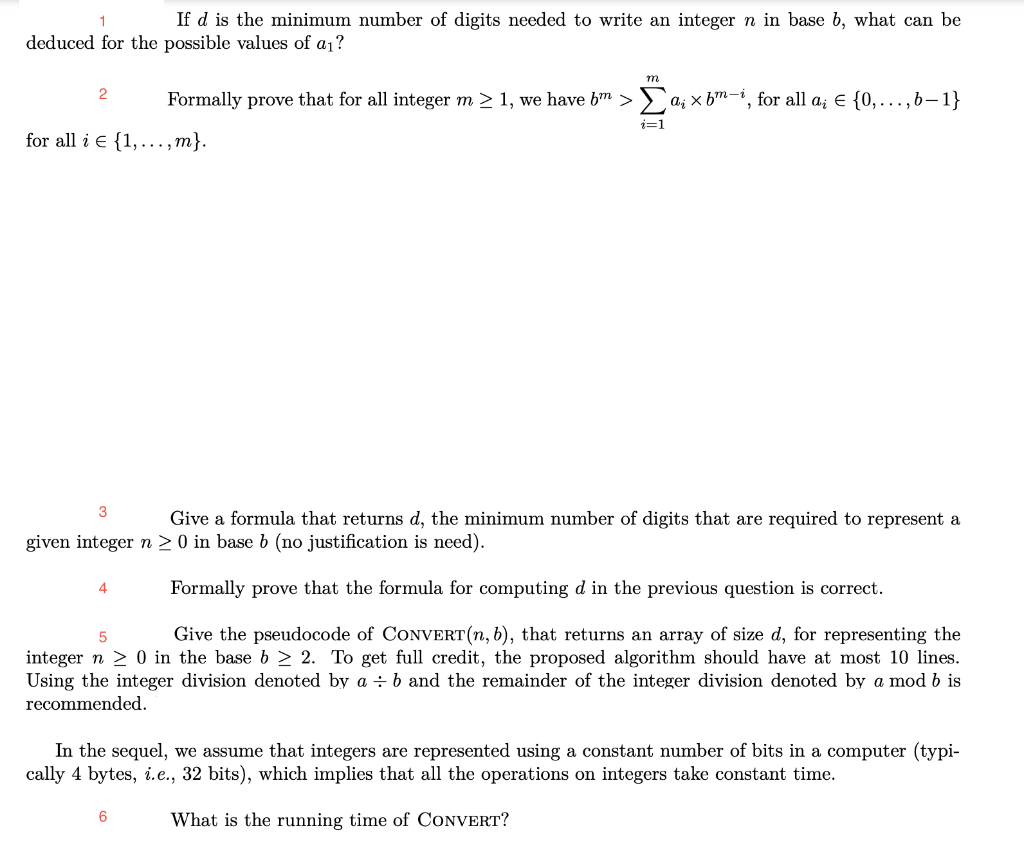 Solved If d is the minimum number of digits needed to write | Chegg.com