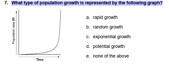 Solved 7. What type of population growth is represented by | Chegg.com