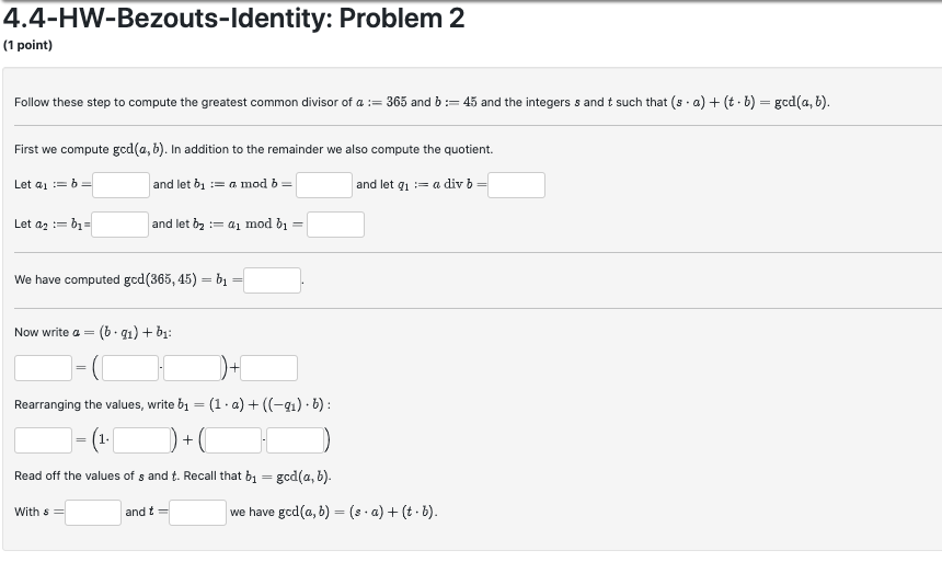 Solved Follow these step to compute the greatest common | Chegg.com