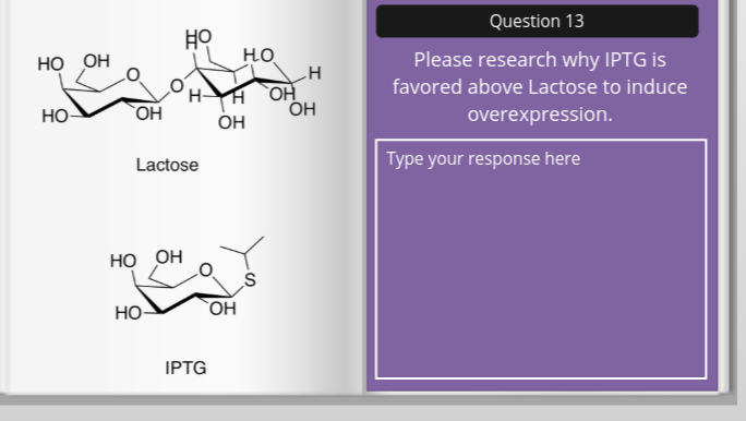 Solved Question 13 Please research why IPTG is favored above | Chegg.com