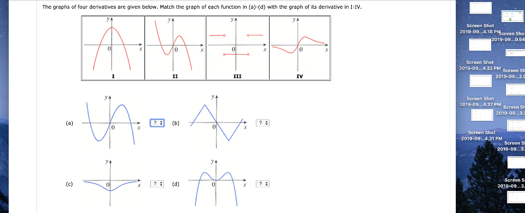 Solved The graphs of four derivatives are given below. Match | Chegg.com