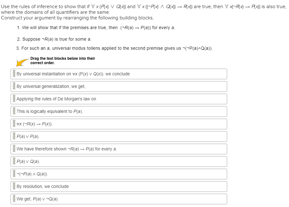 Solved Use the rules of inference to show that if V x (Px) V | Chegg.com