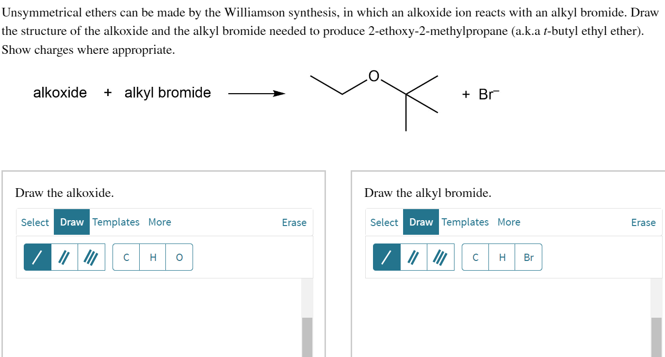 Solved Draw the alkoxide.Draw the alkyl bromide. | Chegg.com