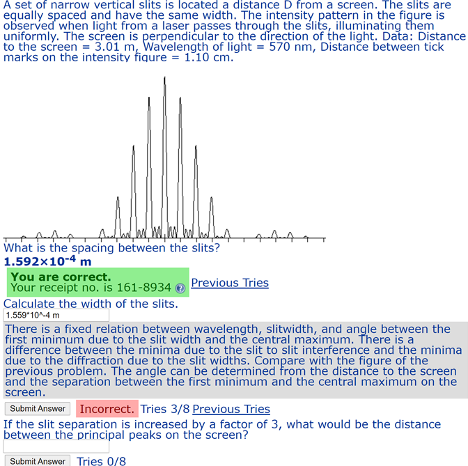Solved A set of narrow vertical slits is located a distance | Chegg.com