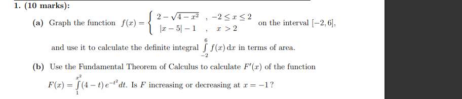 Solved (10 marks): (a) Graph the function | Chegg.com