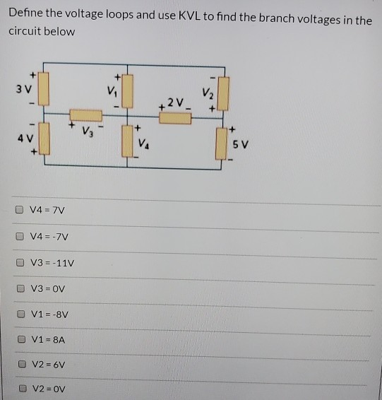 Solved Define the voltage loops and use KVL to find the | Chegg.com