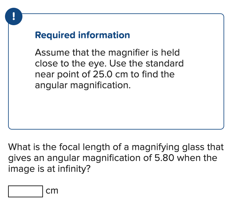 Solved Required information Assume that the magnifier is | Chegg.com