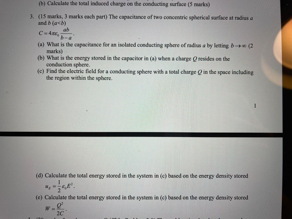 Solved 3. ( 15 marks, 3 marks each part) The capacitance of | Chegg.com