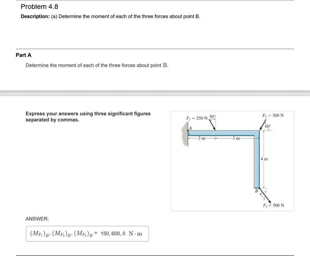Solved Problem 4.4 Description: (a) Determine the moment | Chegg.com