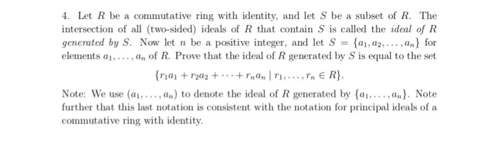 Solved 4. Let R be a commutative ring with identity, and let | Chegg.com