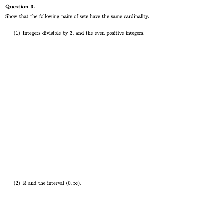 Solved Show that the following pairs of sets have the same | Chegg.com