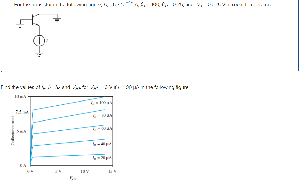 Solved For the transistor in the following figure, | Chegg.com
