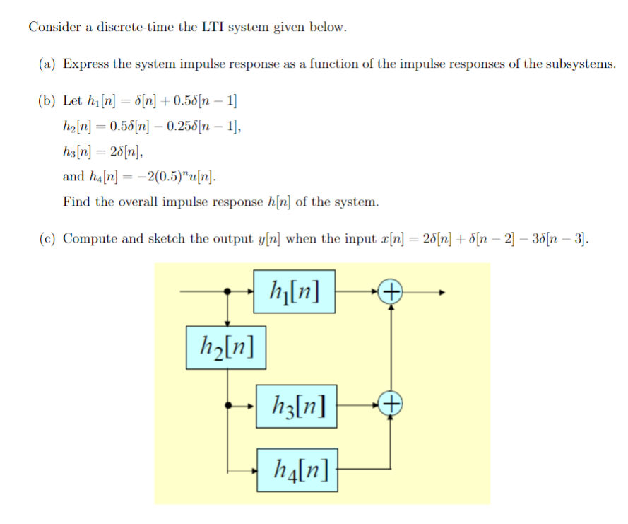 Solved Consider a discrete-time the LTI system given below. | Chegg.com