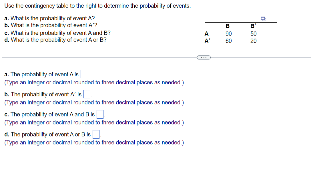 Solved Use the contingency table to the right to determine | Chegg.com