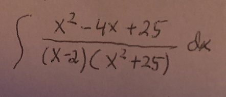 Solved ∫(x−2)(x2+25)x2−4x+25dx | Chegg.com