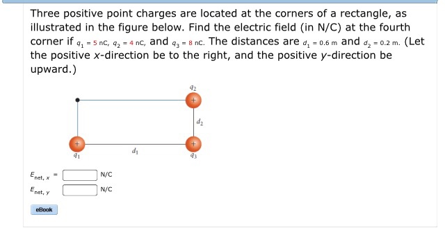 Solved Three positive point charges are located at the | Chegg.com