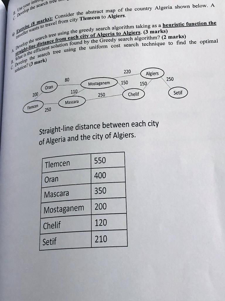 Solved b. Develop the mark) Straight-line distance between | Chegg.com