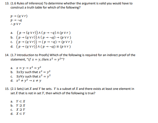 Solved 13. (1.6 Rules of Inference) To determine whether the | Chegg.com